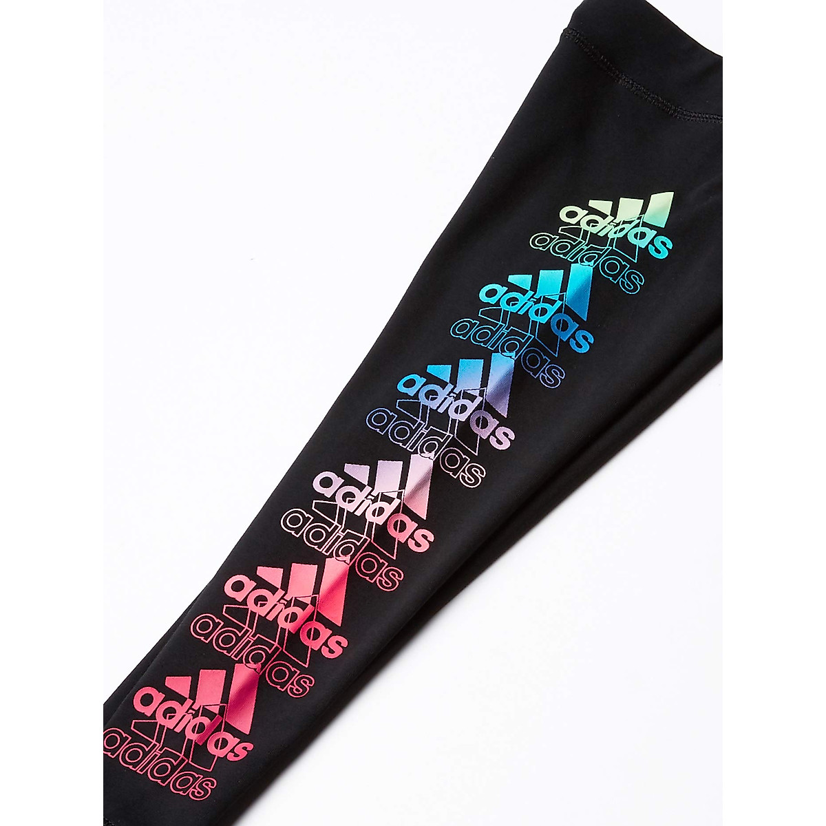 adidas Girls' Active Sports Athletic Legging Tight, Core Graphic Black/Pink, Large