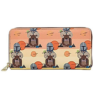 Loungefly x Star Wars The Mandalorian Bantha Ride AOP Zip Around Wallet