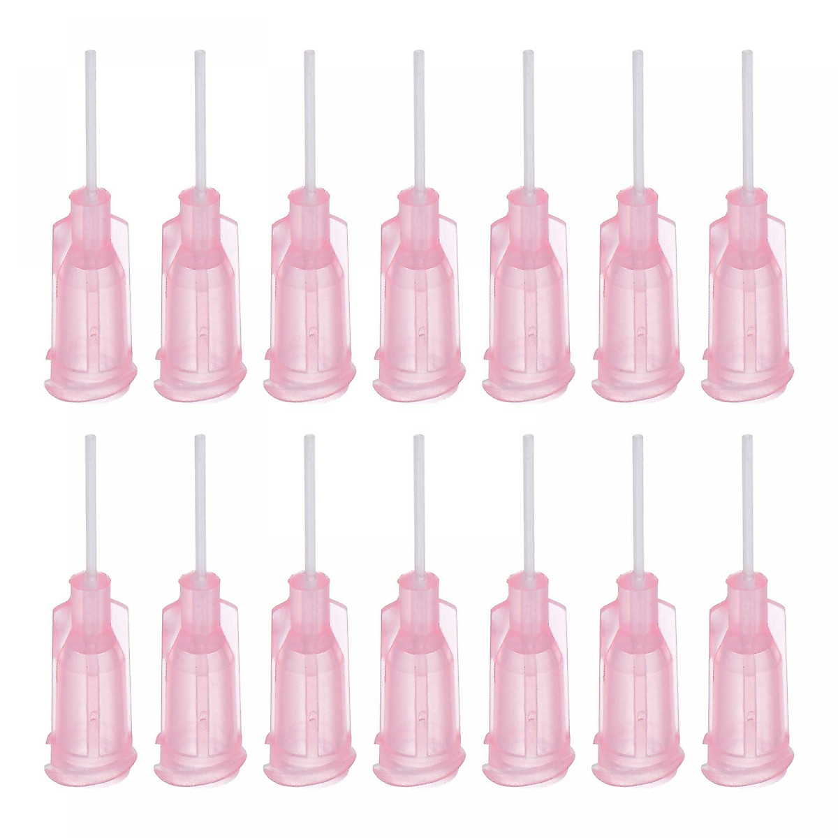 uxcell 50 Pcs 20G Plastic Dispensing Needles, 1/2" PP Glue Needle Tube Blunt Luer Lock Tips with PP Flexible Needle for Liquid Glue Gun, Pink