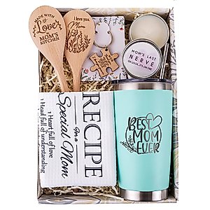 ELEMENU Gift Basket for Mom, Mothers Day Birthday Gifts Basket for Mom from Daughters Sons Kids, Unique Gifts for Mom, Wife, Mother in Law, Christmas, Valentines Day Gifts Ideas 6pcs