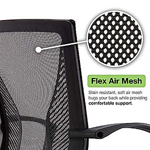 Modern Home Zuna Mid-Back Office Task Chair - Ergonomic Back Supporting Mesh Back Desk Chair (Black/Blue)