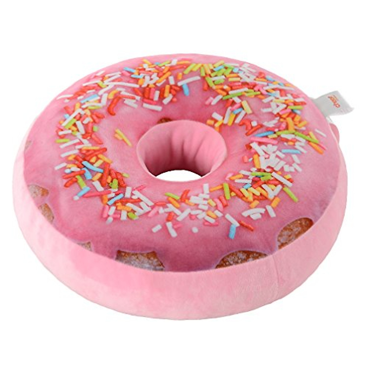 Cheer Collection Round Donut Pillow | 2-in-1 Reversible Super Soft Microplush Doughnut Pillow - Rainbow Icing, Rainbow Sprinkles