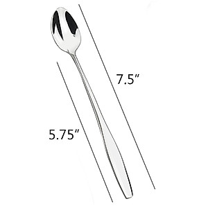 Ggbin 7.5-Inch Ice Tea Spoons, Stainless Steel Long Handle Stirring Spoons, 12 Pieces