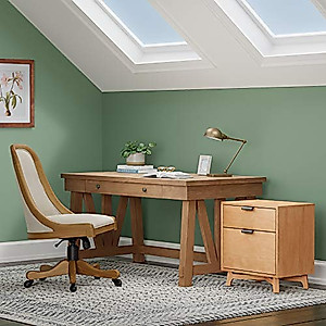 Amazon Brand – Stone & Beam Mid-Century 2-Drawer Cabinet, 21.7"W, Pine Finish