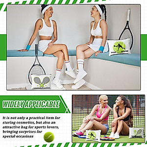 Sadnyy 32 Pcs Tennis Gifts Tennis Makeup Bag Zipper Portable Storage Cosmetics Case Inspirational Cosmetic Bags Travel Pouches Tennis Accessories for Women Girls Lovers Players Coach Friend Sister