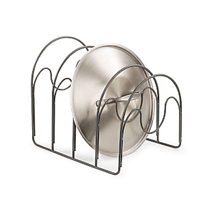 Spectrum Diversified Arc Lids for Pots & Pans, Storage & Organization, in-Cabinet Skillet & Bakeware Organizer, Sturdy Steel Kitchen Cupboard Organi, Medium, Satin Nickel