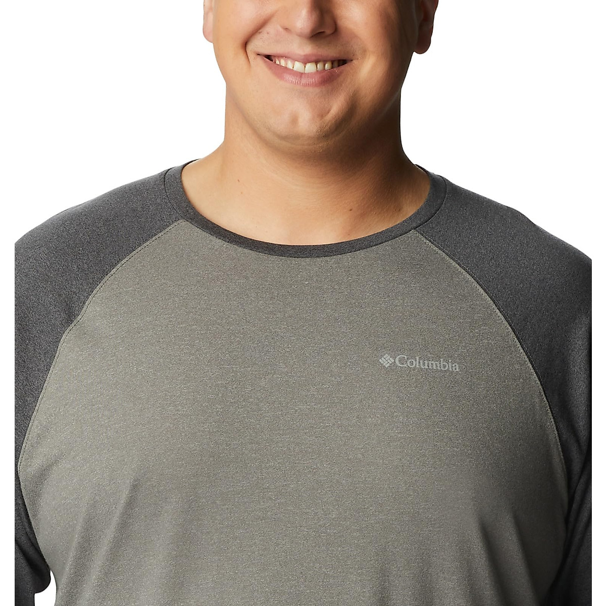 Columbia Men's Thistletown Hills Raglan Tee, City Grey Heather/Shark Heather, Medium