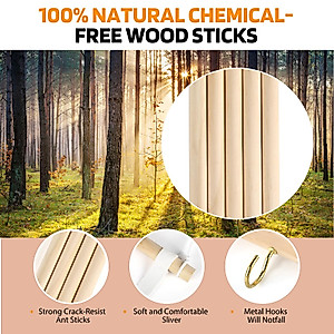 AILIKESE 5 Rows Hair Bow Organizer Bow Holder for Girls Hair Bows Hanging Baby Headband Holder Wooden Bow Organizer Suitable for Wall, Room, Door or Closet (Metal hooks)