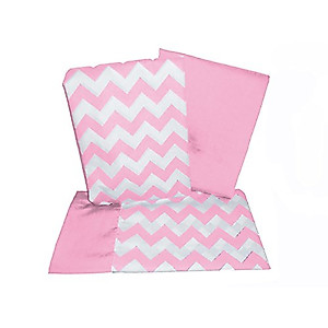 Baby Doll Chevron Pillowcase and Sheet Set for Crib and Toddler Bed, Pink