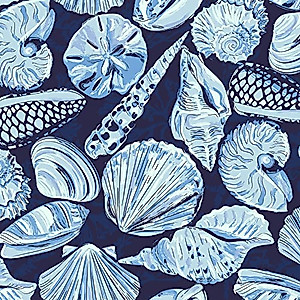 Vera Bradley Women's Beach Cosmetic Makeup Organizer Bag, Morning Shells Blue, One Size