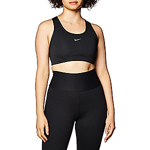 Nike Womens Swoosh Medium-Support Padded Sports Bra Black/White S