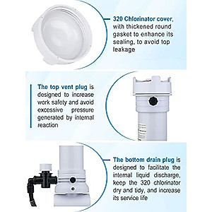 320 Pool Chlorinator Compatible with Rainbow 320 Chlorinator 171096 Automatic Inline Chlorine/Bromine Feeder, 320 Chlorinator Can Handle Up to 70000 Gallons of Water