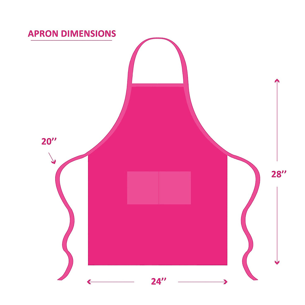 XEEYAYA 9 Pack Pink Apron for Women Adult Girls Ladies with Pockets - Bib Kitchen Aprons Bulk for Cooking Painting BBQ Grilling Baking (9 Pack, Pink)