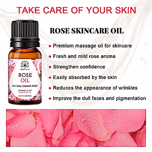 Gua Sha Facial Tools & Rose Gua Sha Oil in One Set, Rose Quartz Jade Stone Facial Skin Care Products to Reduces Puffiness Muscle and Promotes Blood Flow - with Nice Travel Pouch