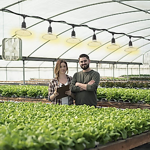 AOBMAXET Outdoor Grow Lights - String Grow Lights for Greenhouse, Waterproof Plant Growing Lights, UL Certified Greenhouse Grow Lights, Full Spectrum LED Grow Light Lamp for Veg Seedling Flower