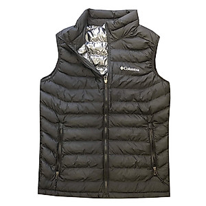 Columbia Mens White Out Omni-Heat Puffer Vest, Black, Medium