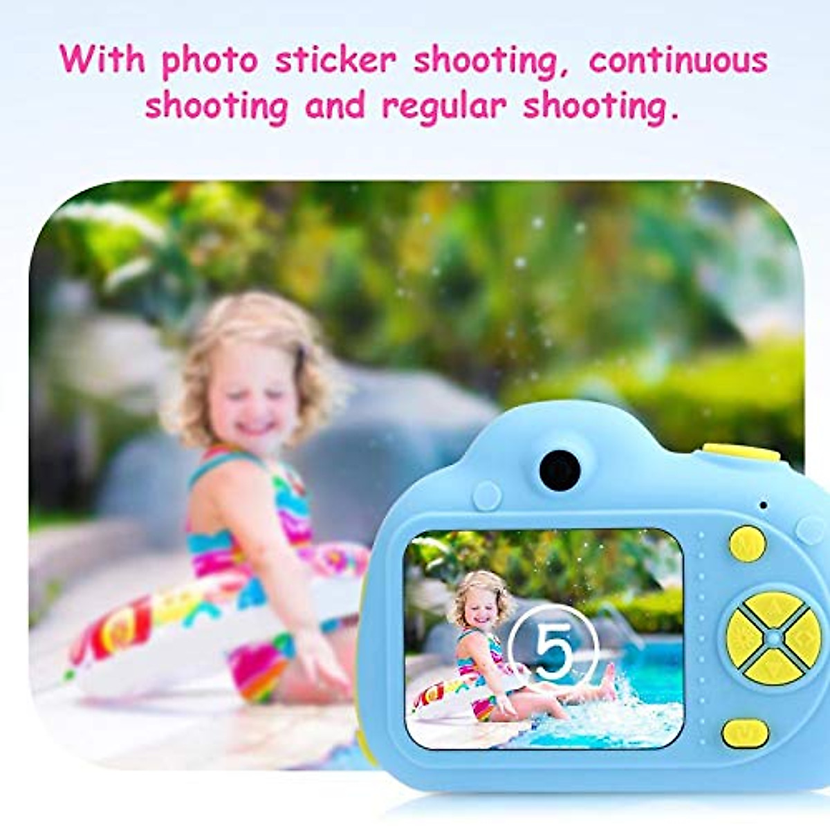 Children Digital Camera, Dual-Lens Video Recording Support Auto Save Face Recognition Digital Camera Fine Workmanship for Children
