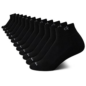 Calvin Klein Women's Quarter Socks - 12 Pack Cushioned Athletic Ankle Socks for Women - Women's Sports Socks (Size: 4-10), Size 4-10, Black