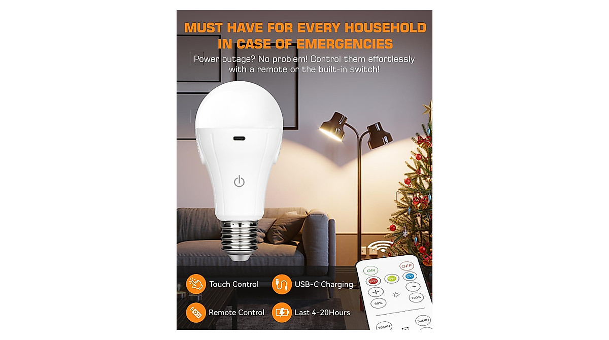 BoRccdit Battery Light Bulb with Remote Control