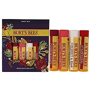 Burt’s Bees Holiday Gift, 4 Lip Balm Stocking Stuffer Products, Beeswax Fruit Set - Pomegranate, Sweet Mandarin, Coconut and Pear & Watermelon (Old Version)