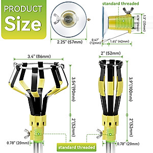 Dreyoo 3 Piece Set Light Bulb Changer, Standard Incandescent Bulb, Floodlight Bulb Changer and Suction Cup Light Bulb Changer Compatible with Standard Threaded Extension Pole (Pole Not Included)