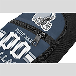 Custom Dallas Sling Bag, Personalized Crossbody Bags with Name and Number, Customize Sling Shoulder Backpack Chest Bag Daypack for Men Women Fans Gifts