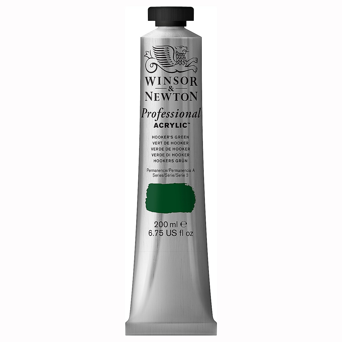 Winsor & Newton Professional Acrylic Paint, 200ml (6.75-oz) Tube, Hooker's Green