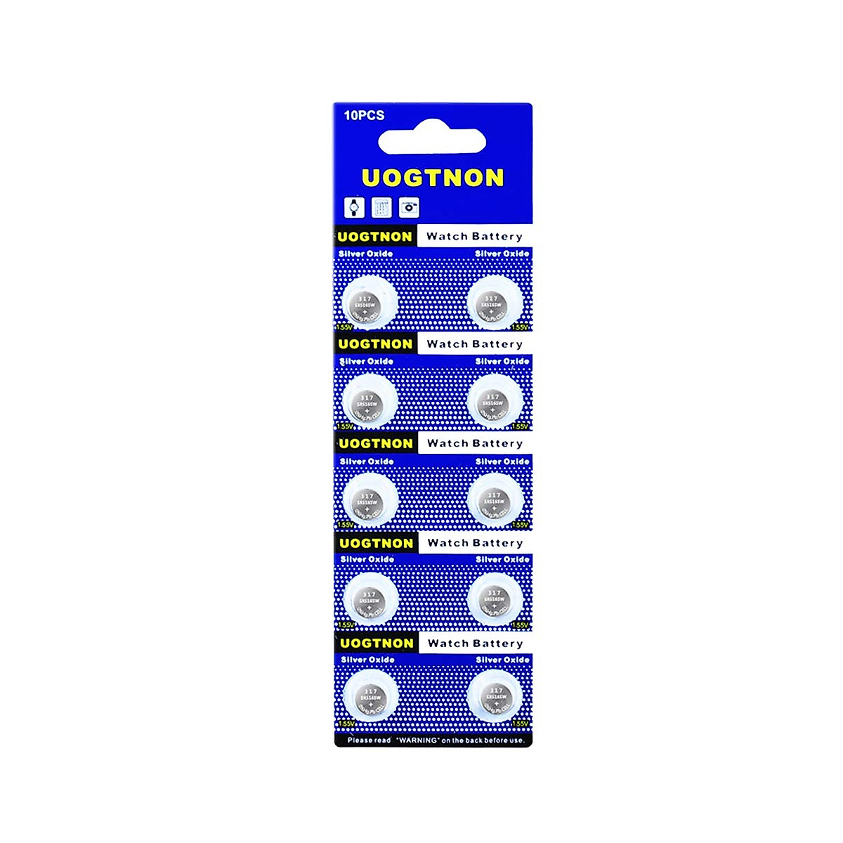 UOGTNON 317 SR516SW Watch Battery 1.5V Button Cell (10-Pack)