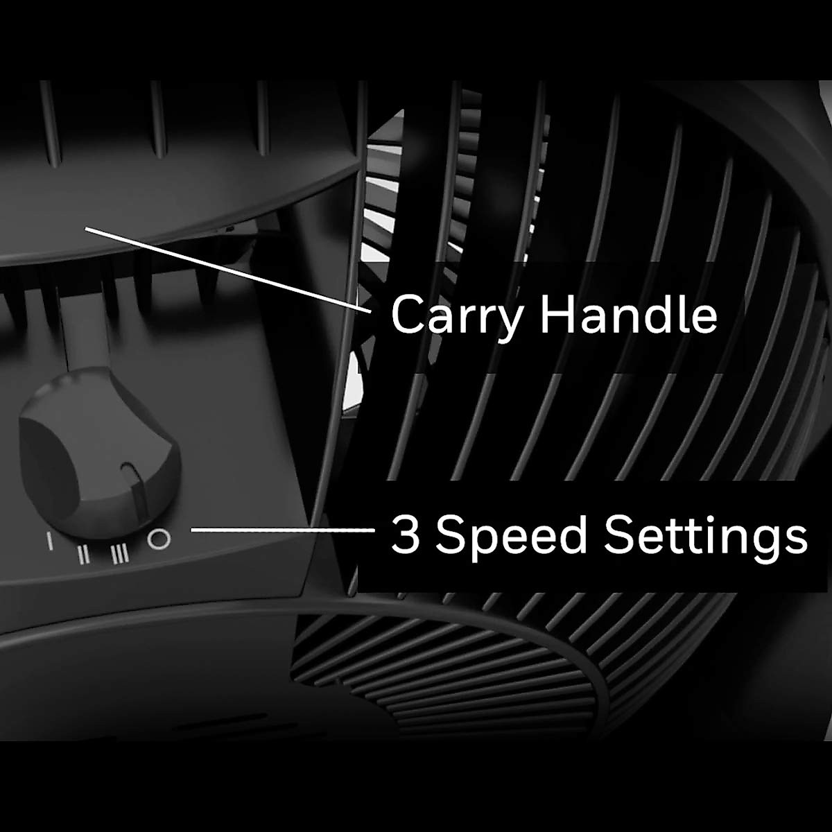 Honeywell HT-908 TurboForce Room Air Circulator Fan, Medium, Black –Quiet Personal Fanfor Home or Office, 3 Speeds and 90 Degree Pivoting Head