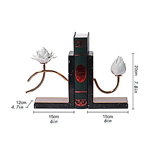 Book Ends for Shelves Chinese Style Creative Bookend Bookshelf Marble Anti-Moving Bookends, Used for Decoration of Office and Living Room Office Book Stand