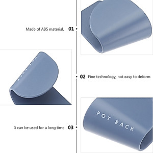 Hemoton 5 Pairs of Wall Mount Pot Lid Organizers Racks Plastic Pot Lid Storage Racks Holders for Kitchen Wall (Blue)