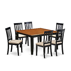 East West Furniture PFAN7-BCH-C Dining Set, 7-Piece