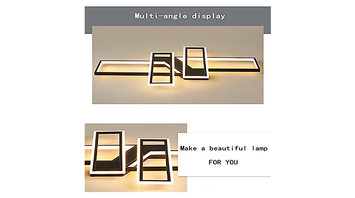 SMG Modern LED Ceiling Lights Fixture, Remote Control Dimmable Modern ...