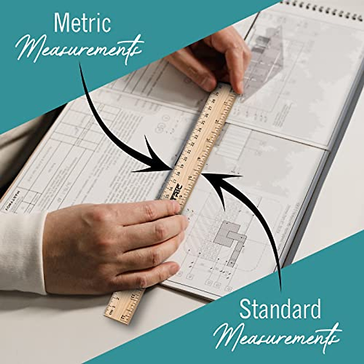 Rulers 36 Pack - Rulers 12 Inch, Rulers for Kids Great for School, Classroom - Wooden Ruler for Home and Office