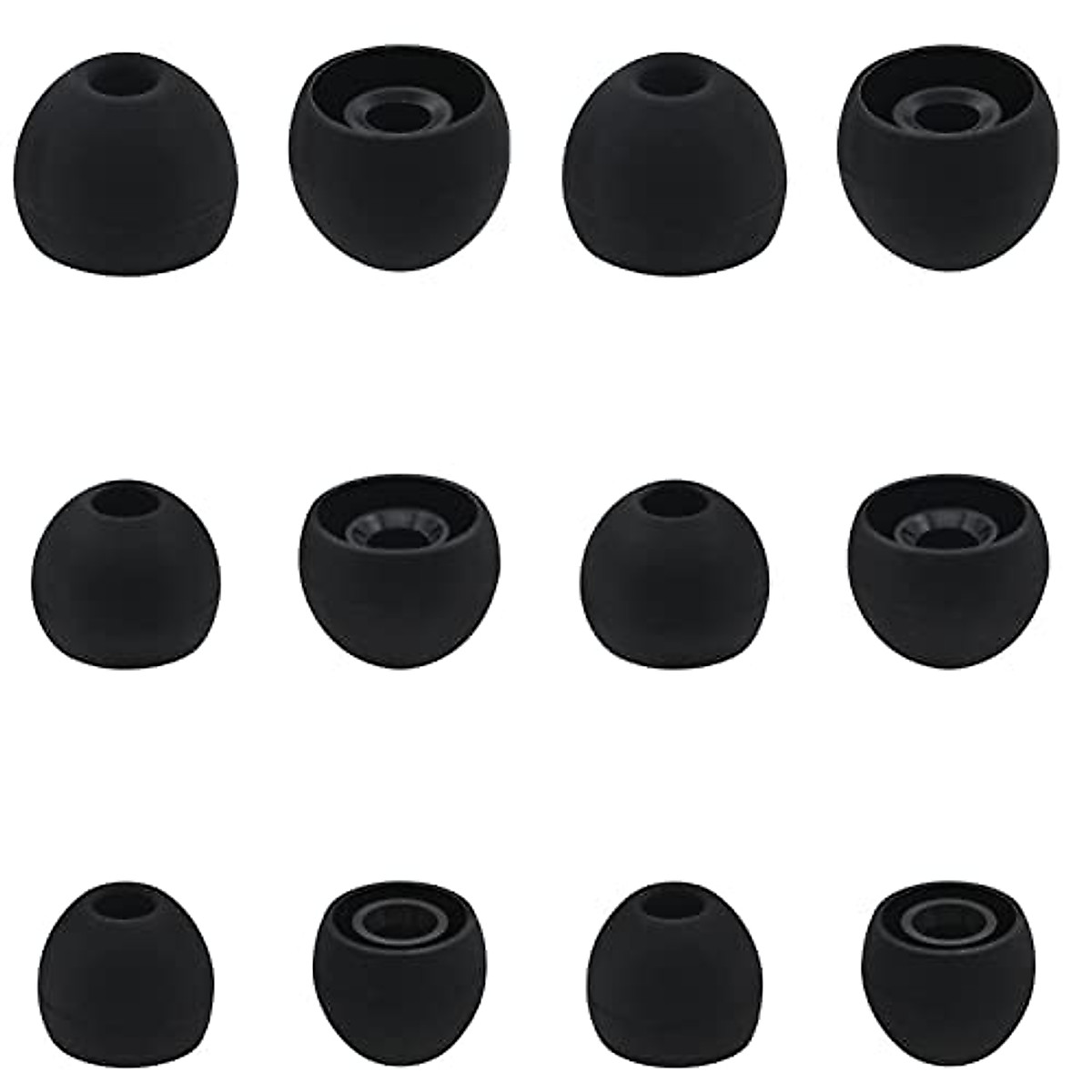 ALXCD Ear Tips Compatible with LG Tone Style HBS-SL5 Earbuds, 6 Pairs S/M/L Sizes Replacement Soft Silicone Earbuds Tips Eartips Ear Tips, Compatible with LG Tone Style HBS-SL5, Black