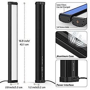 2 Pack LED Video Light Wand Kit, Unicucp 2300-7800K Photography Lighting Stick with 79" Tripod Stand for Photographic Studio/Video Fill Light/Collection Portrait/Game Live Streaming/Video Conferencing