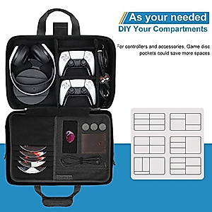 TAYCASE Carrying Case for Ps5, Large Travel Case Compatible with Playstation 5, Black