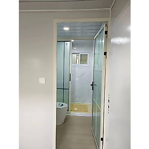 20FT*40FT Mobile Prefab Expendable Plastic Shed Tiny House, Outdoor Shed Tiny House,Modren Lockable Door and Vindeows, Villa, Office, Warehouse,(with Restroom and Kitchen)