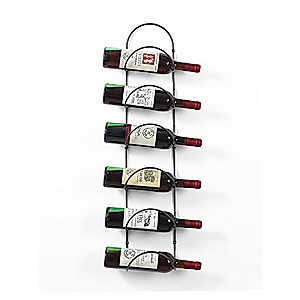 Autree Metal Wire Towel Rack Wall Mount Storage,Towel Rack Holder with 6 Compartments,Metal Wine Racks Wall Mount,Shelves for Bathroom Towels Black