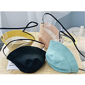 G' abigale Fairy Children Kids Anti-Saliva/Anti-Droplet/Anti-Wind and Dust/Anti-UV Sun Protection Bucket Hat with Wide Brim &Transparent Full Face Cover Protection for Head, Neck, Eyes (Blue)