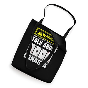 Warning May Spontaneously Talk About Canasta-Card Game Tote Bag