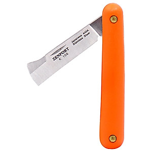 Zenport K106 Grafting and Budding Folding Knife, Dual Edge Tip, 2.25-Inch Stainless Japanese Steel Blade