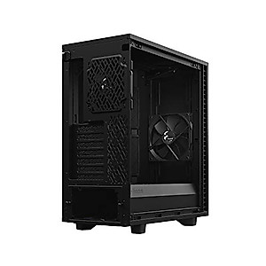 Fractal Design Define 7 Compact Black Brushed Aluminum/Steel ATX Compact Silent Dark Tinted Tempered Glass Window Mid Tower Computer Case