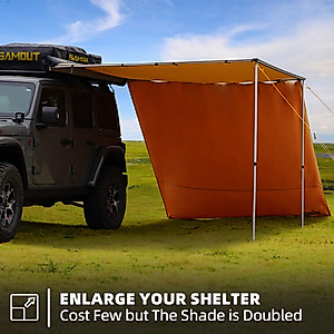 SAMOUT Awning Wall (Side), 8.2ft x 9.5ft, PU10000mm Waterproof Windbreak Extension for Vehicle Awning, UV50+ for Extra Sun Shade and Privacy