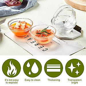 10 Pack 3" Clear Glass Bowls, 2.5oz Soy Sauce Dipping Bowls, Stackable Serving Bowls for Ramekins Appetizer Tray, Sauce Dish/Bowls, Tomato Sauce, Salad Dressing for BBQ, Home, Party, Picnic, Gathering