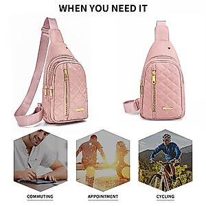 Aisijimo Small Sling Bag For Women Men Casual Crossbody Sling Backpack (Pink)