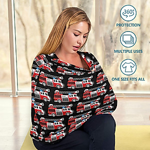 Fire Truck 3D Baby Car Seat Covers, Nursing Cover Breastfeeding, Scarf Soft Breathable Stretchy Coverage, Carseat Cover for Boys and Girls…