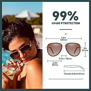 Fozono Polarized Aviator Sunglasses for Women