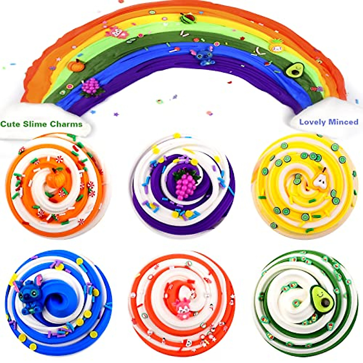 7 Pack Butter Slime Kit for Girls,Rainbow Slime Kits, Non-Sticky and Soft Slime for Boys, Scented Slime Party Favors, Birthday Gift, Stress Relief Toy for Kids.