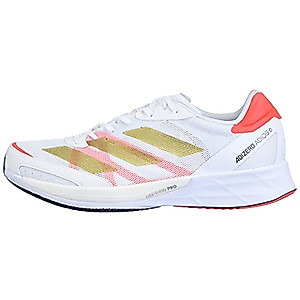 adidas Adizero Adios 6 Running Shoe - Women's FTW White/Gold Metallic/Solar Red, 6.5